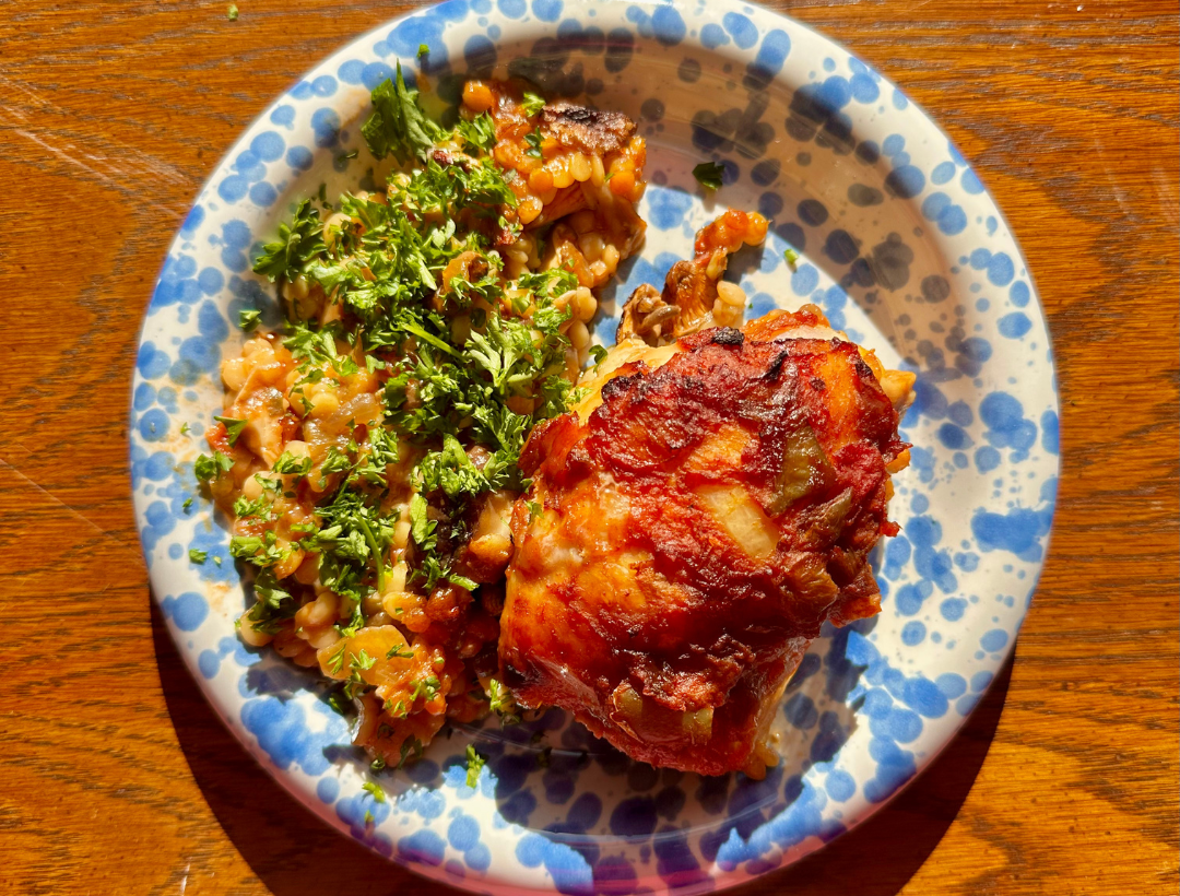 Saturday Sauce Chicken Thighs & Ptitim – Sababa Foods